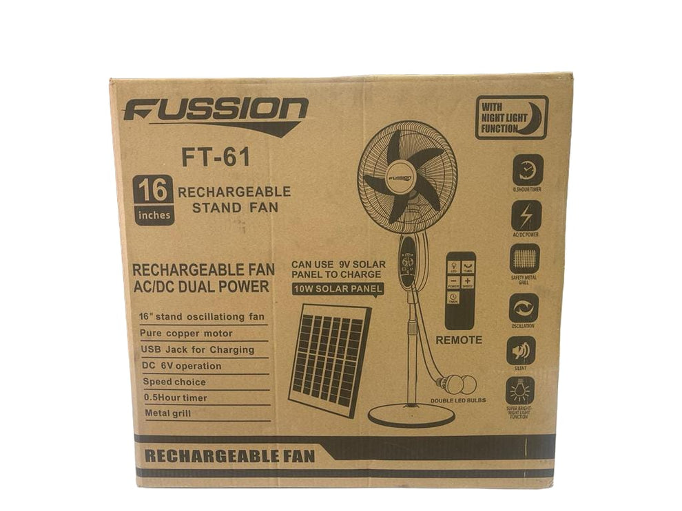 FUSSION RECHARGABLE 16 STAND FAN – Smart Pick And Pay
